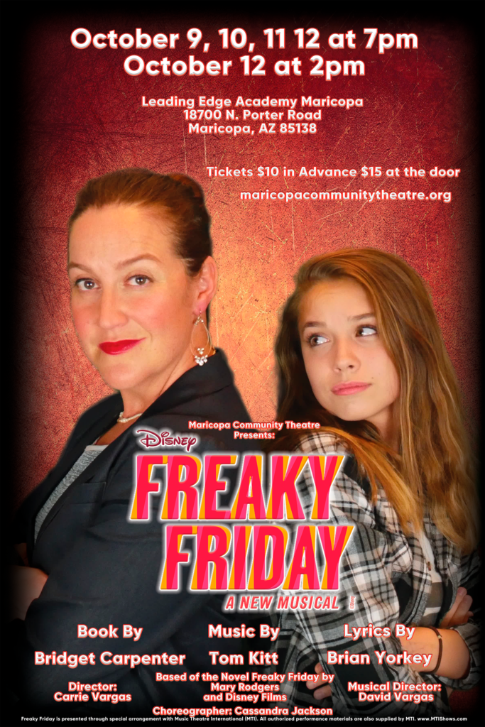 Freaky Friday Poster website - Maricopa Community Theatre
